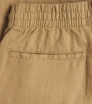 Polo Ralph Lauren Linen Drawstring Shorts With Embroidered Pony - Beige
