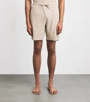 BOSS Cotton-blend Waffle-knit Shorts With Drawstring