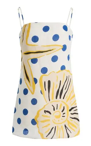 CALA DE LA CRUZ Ancona Mini Linen Dress - Multi