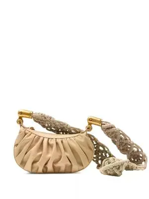 Balmain Mini Baguette Bag With Braided Strap - Neutrals