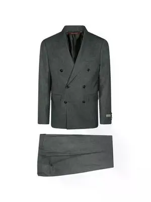 Canali Double-breasted Wool Suit - Grey