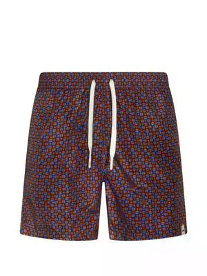 Altea Geometric-print Swim Shorts - Red