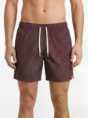 Altea Geometric-print Swim Shorts - Red