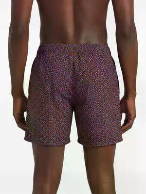 Altea Geometric-print Swim Shorts - Red