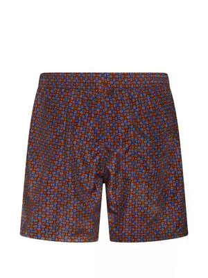Altea Geometric-print Swim Shorts - Red
