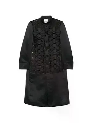 Noir Kei Ninomiya Sequin-embellished Bow-detail Coat - Black