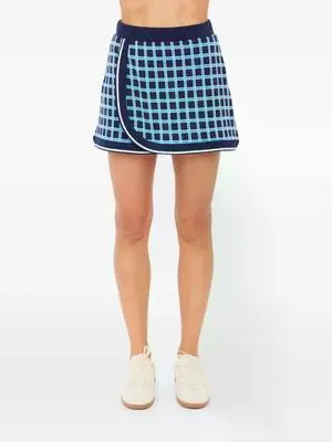 The Upside Checked Wrap Mini Skirt