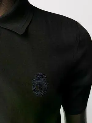 BILLIONAIRE Crest-embroidered Knitted Polo Shirt