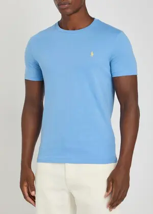 Polo Ralph Lauren Logo-embroidered Cotton T-shirt - Blue