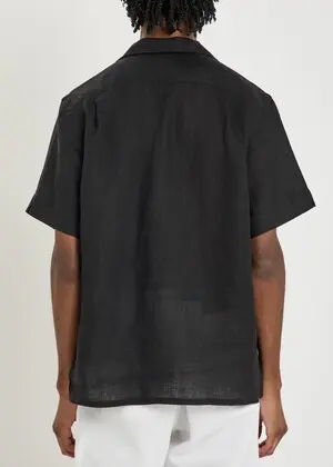 Polo Ralph Lauren Logo-embroidered Linen Shirt - Black