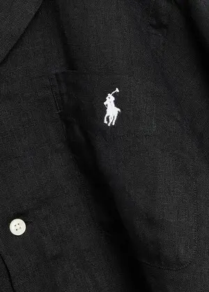 Polo Ralph Lauren Logo-embroidered Linen Shirt - Black
