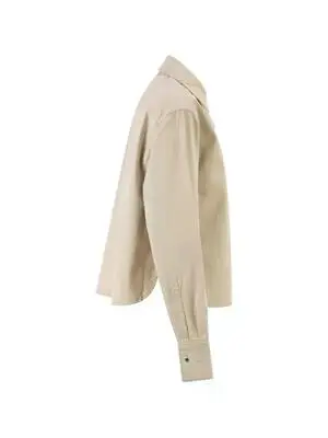 7 For All Mankind Beige Chest Patch Pocket Shirt