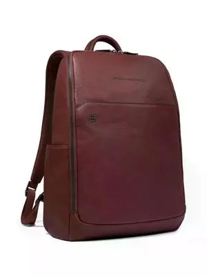 PIQUADRO Pebbled Leather Backpack - Brown