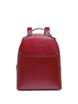 PIQUADRO Logo Plaque Leather Backpack - Red