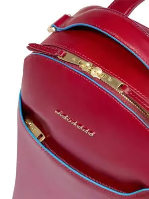 PIQUADRO Logo Plaque Leather Backpack