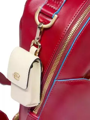 PIQUADRO Logo Plaque Leather Backpack