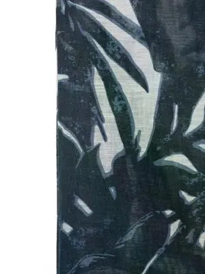 Emporio Armani Leaf-print Scarf - Blue