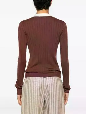 Brunello Cucinelli Ribbed Knit Cardigan With Monili Trim
