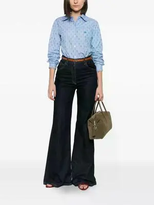 Etro Pegasus Embroidered Striped Shirt