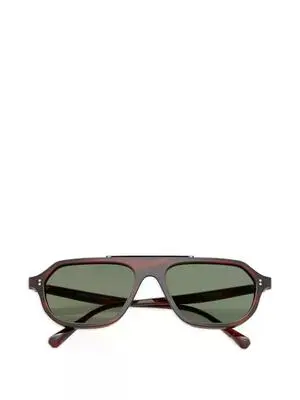 Oliver Spencer Estin Tortoiseshell-effect Pilot Frame Sunglasses