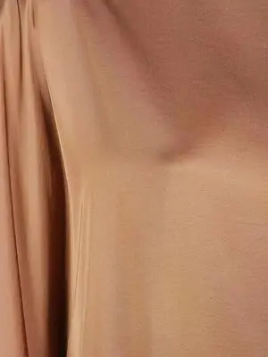SA SU PHI Marta Maxi Dress Draped Sleeves, Boat Neck - Brown