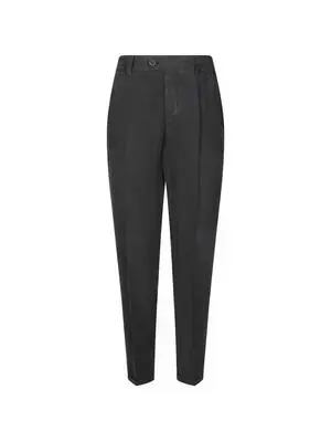 PT TORINO Herringbone Pleated Trousers - Grey