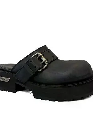 Balenciaga Venom Mules With Buckle Detail And Platform Lug Sole