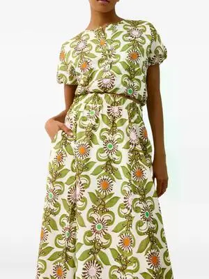 MARIE OLIVER Jaylen Floral Print Cropped Top - Neutrals