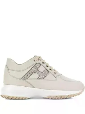 Hogan Interactive Sneakers With Glitter Embellishment - Neutrals
