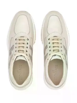Hogan Interactive Sneakers With Glitter Embellishment - Neutrals