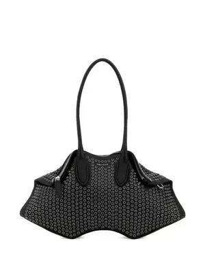 Alexander McQueen Manta Studded Leather Shoulder Bag - Black