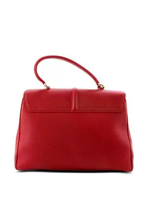 Celine 16 Top Handle Bag Grained Calfskin Medium Shoulder Bag - Red
