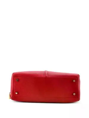 Celine 16 Top Handle Bag Grained Calfskin Medium Shoulder Bag - Red