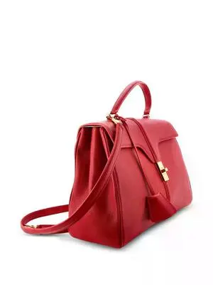 Celine 16 Top Handle Bag Grained Calfskin Medium Shoulder Bag - Red