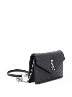 Saint Laurent Monogram Wallet On Chain Crossbody Bag - Black
