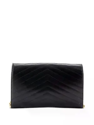 Saint Laurent Classic Monogram Wallet On Chain - Black