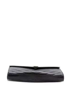 Saint Laurent Classic Monogram Wallet On Chain - Black