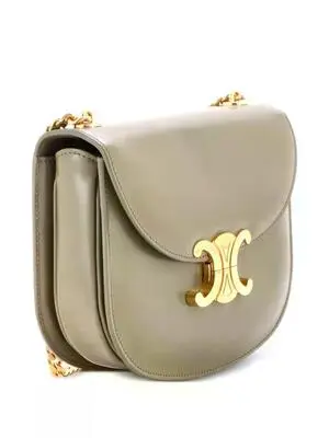 Celine Triomphe Besace Clea Chain Flap Bag - Green