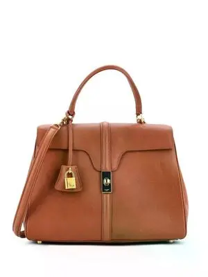Celine 16 Top Handle Bag Grained Calfskin Medium Shoulder Bag - Brown