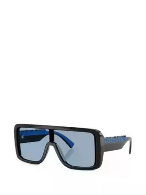 Dolce & Gabbana Shield-frame Sunglasses With Blue-tinted Lenses