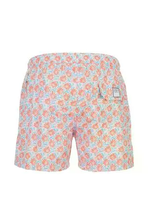 Fedeli Floral-print Swim Shorts - Blue