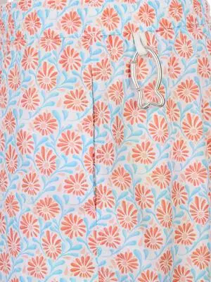 Fedeli Floral-print Swim Shorts - Blue