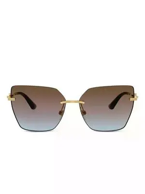Dolce & Gabbana Geometric Frame Sunglasses - Gold