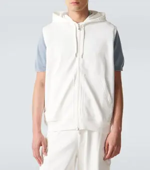 Brunello Cucinelli Cotton Blend Sleeveless Zip-up Hoodie