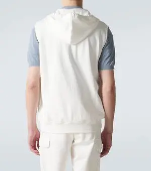 Brunello Cucinelli Cotton Blend Sleeveless Zip-up Hoodie
