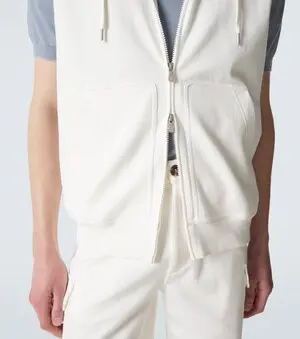 Brunello Cucinelli Cotton Blend Sleeveless Zip-up Hoodie