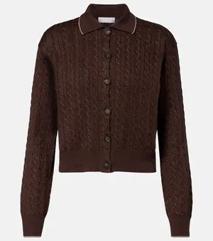Brunello Cucinelli Cotton-blend Cardigan With Metallic Fibres