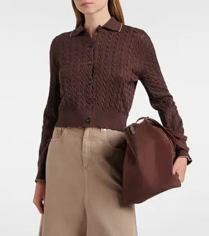 Brunello Cucinelli Cotton-blend Cardigan With Metallic Fibres