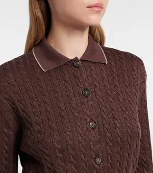 Brunello Cucinelli Cotton-blend Cardigan With Metallic Fibres