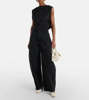 Jacquemus Marcel Moisson Top With Gold Hardware - Black